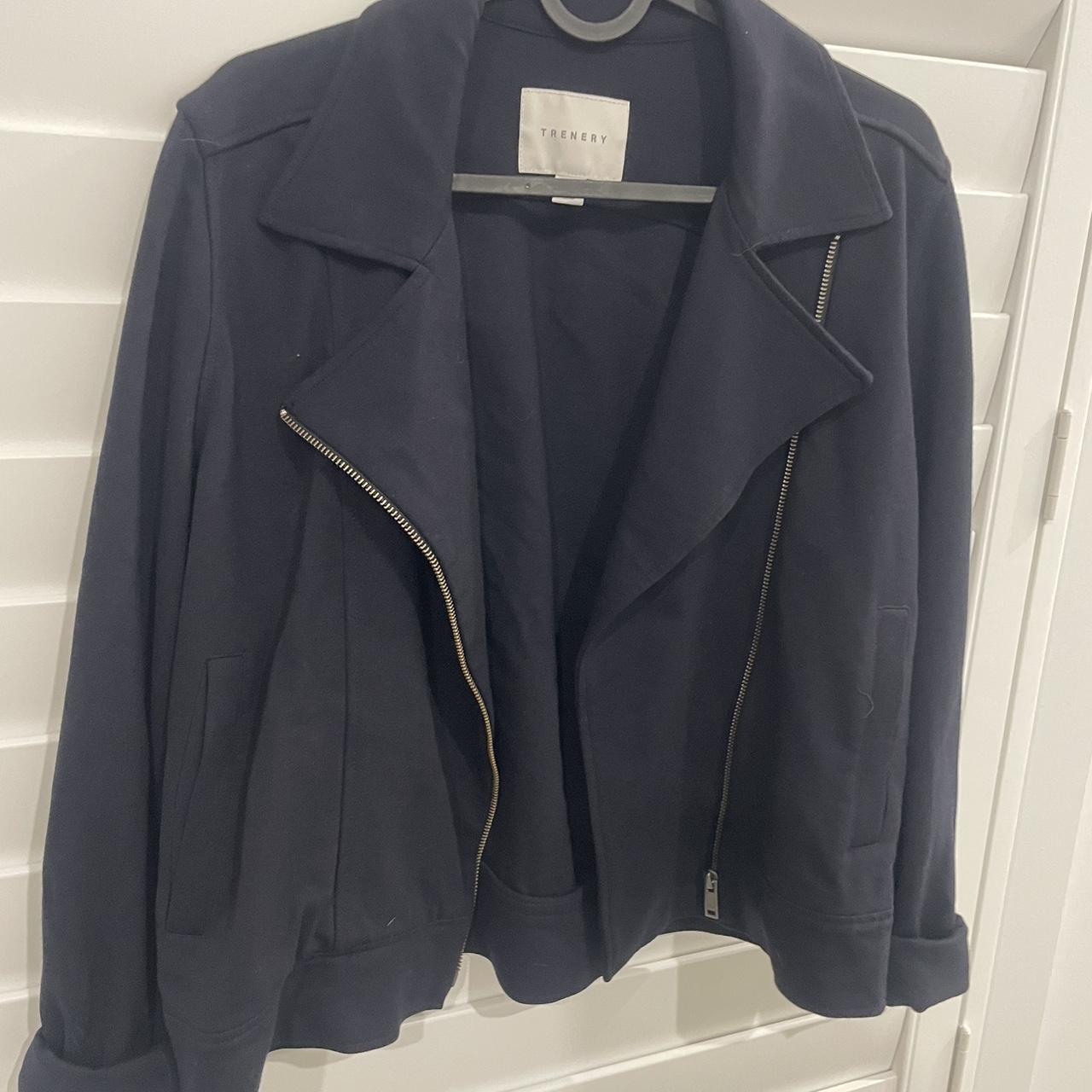 Trenery navy cropped jacket size Medium Never worn - Depop