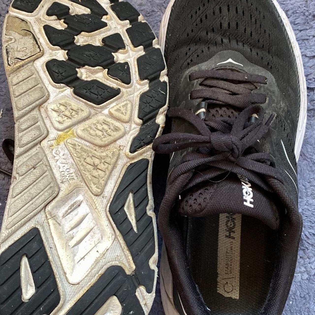 hoka one ones small hole in underside toe box only... - Depop