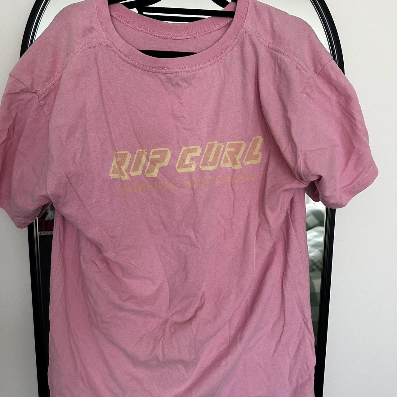 Pink ripcurl oversized shirt. Size Medium, well worn - Depop