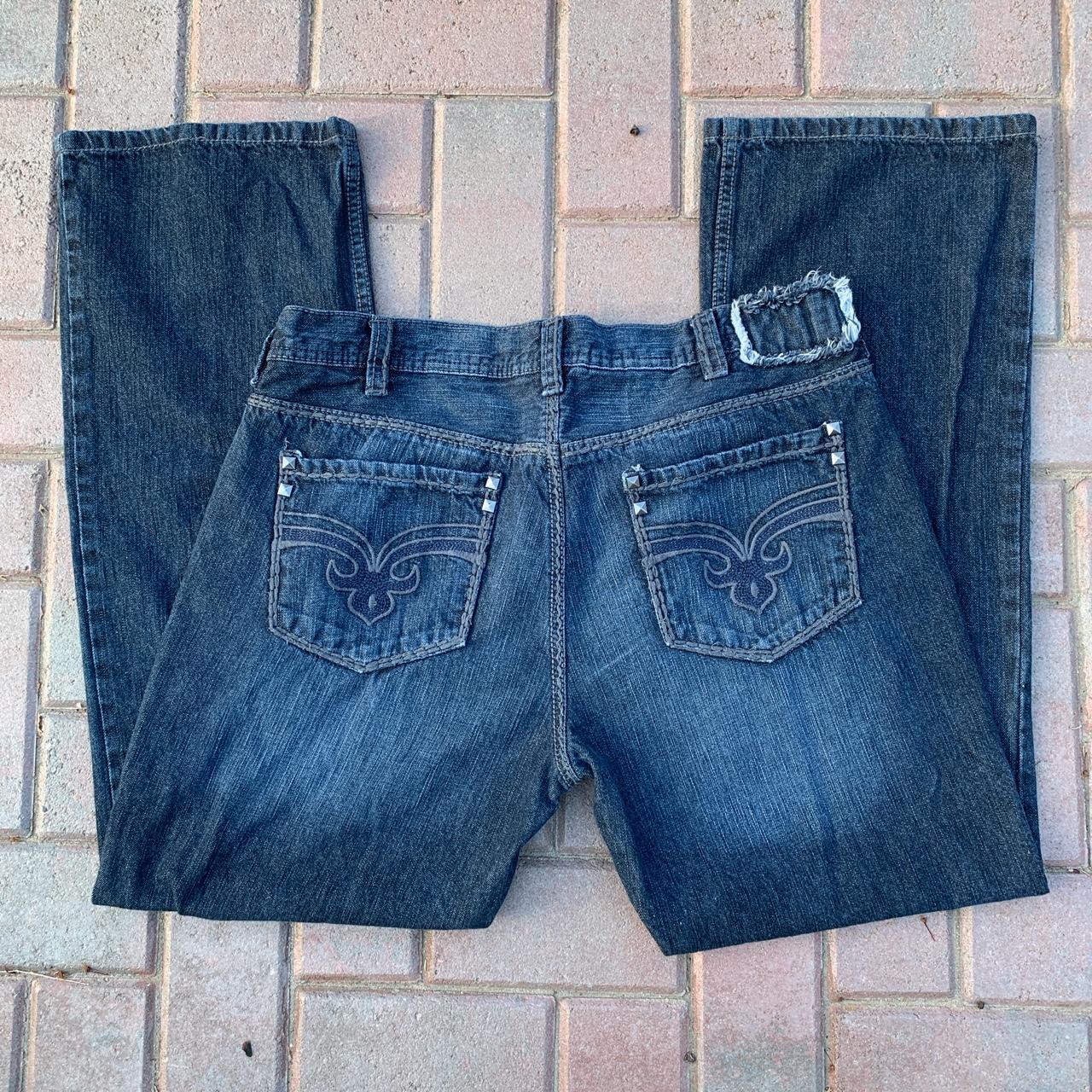 Helix Slim Boot Cut Blue Jeans 38x32 - Depop