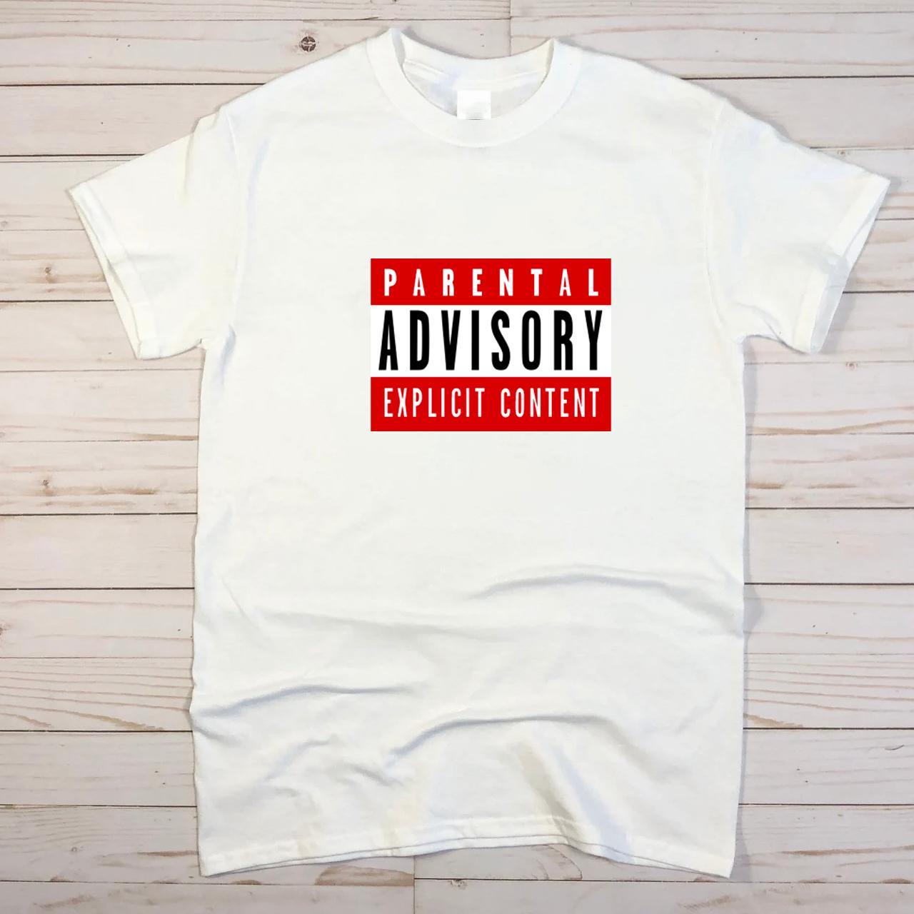 Parental Advisory Red T-Shirt - Depop