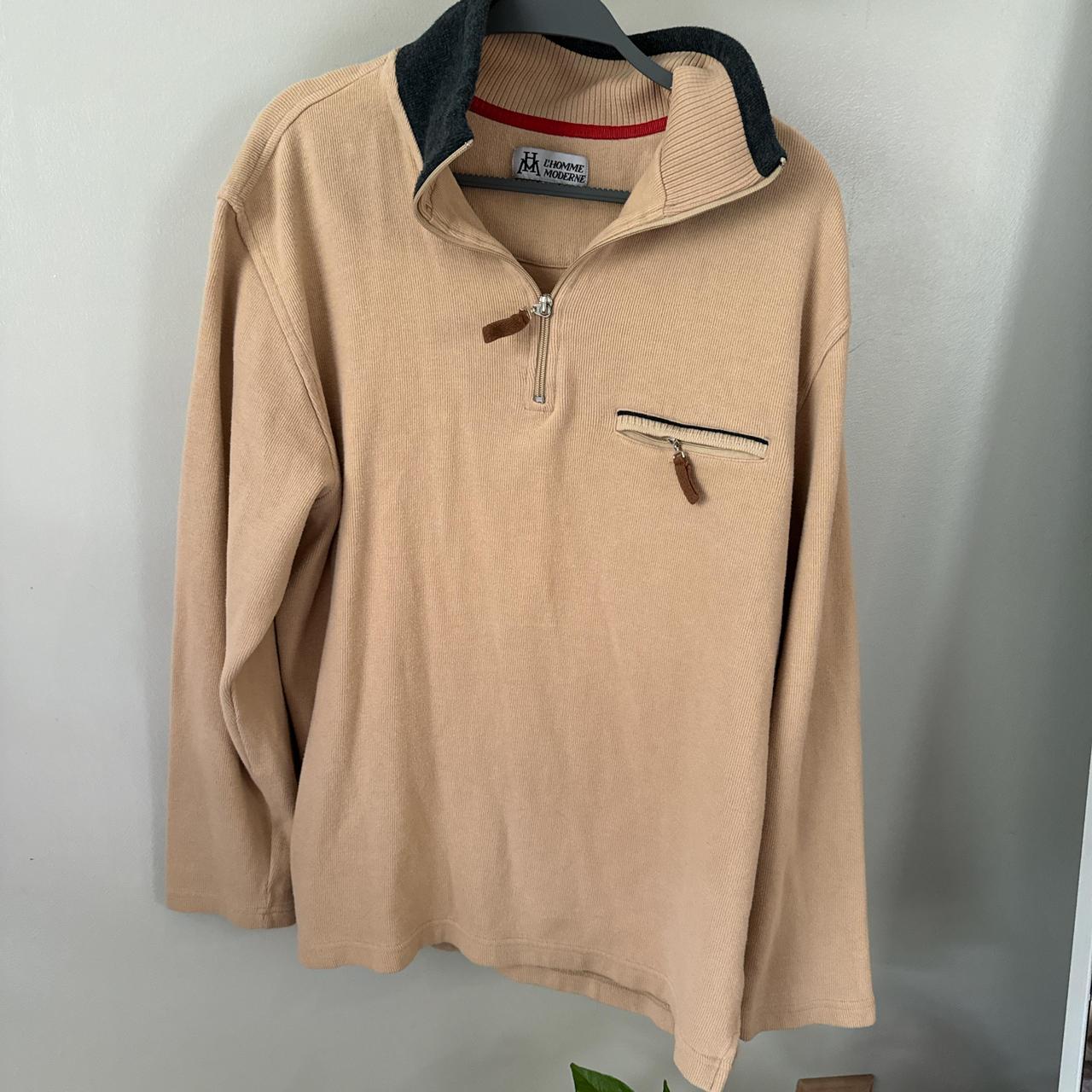 Men’s crew neck half zip - Depop