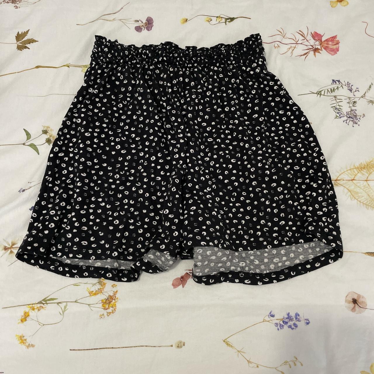 Black and white spotted flowy shorts Asos design... - Depop