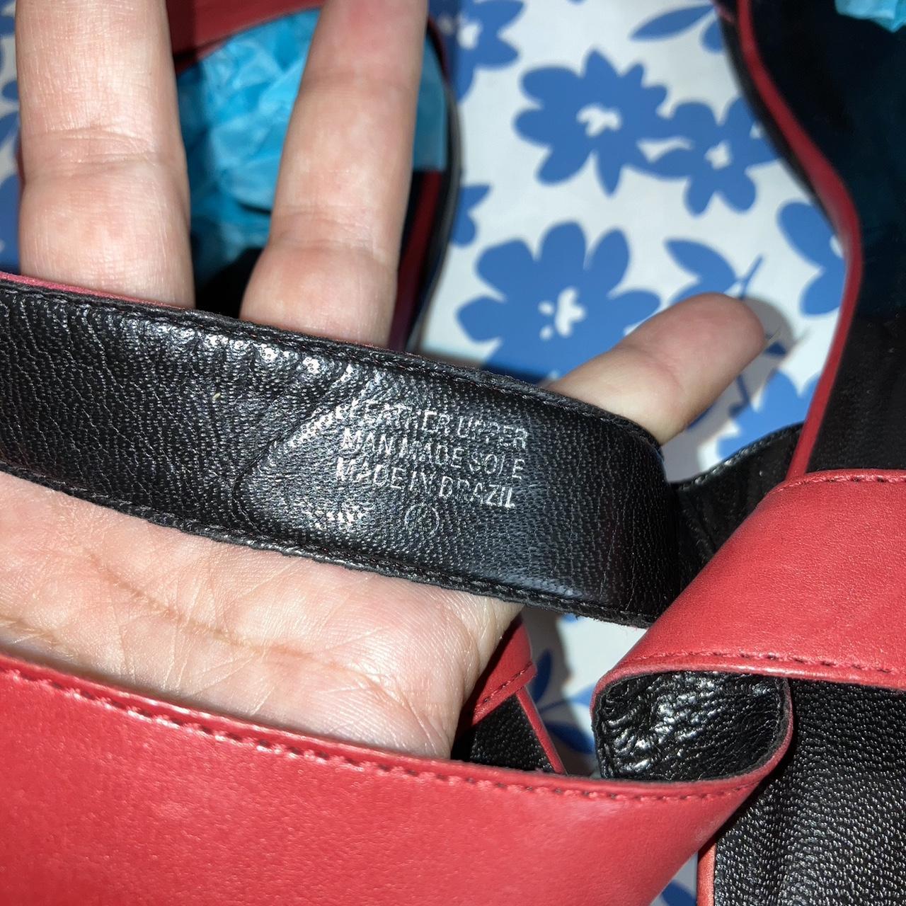 Vintage Etienne Aigner Sandals Size 7.5M Red leather... - Depop