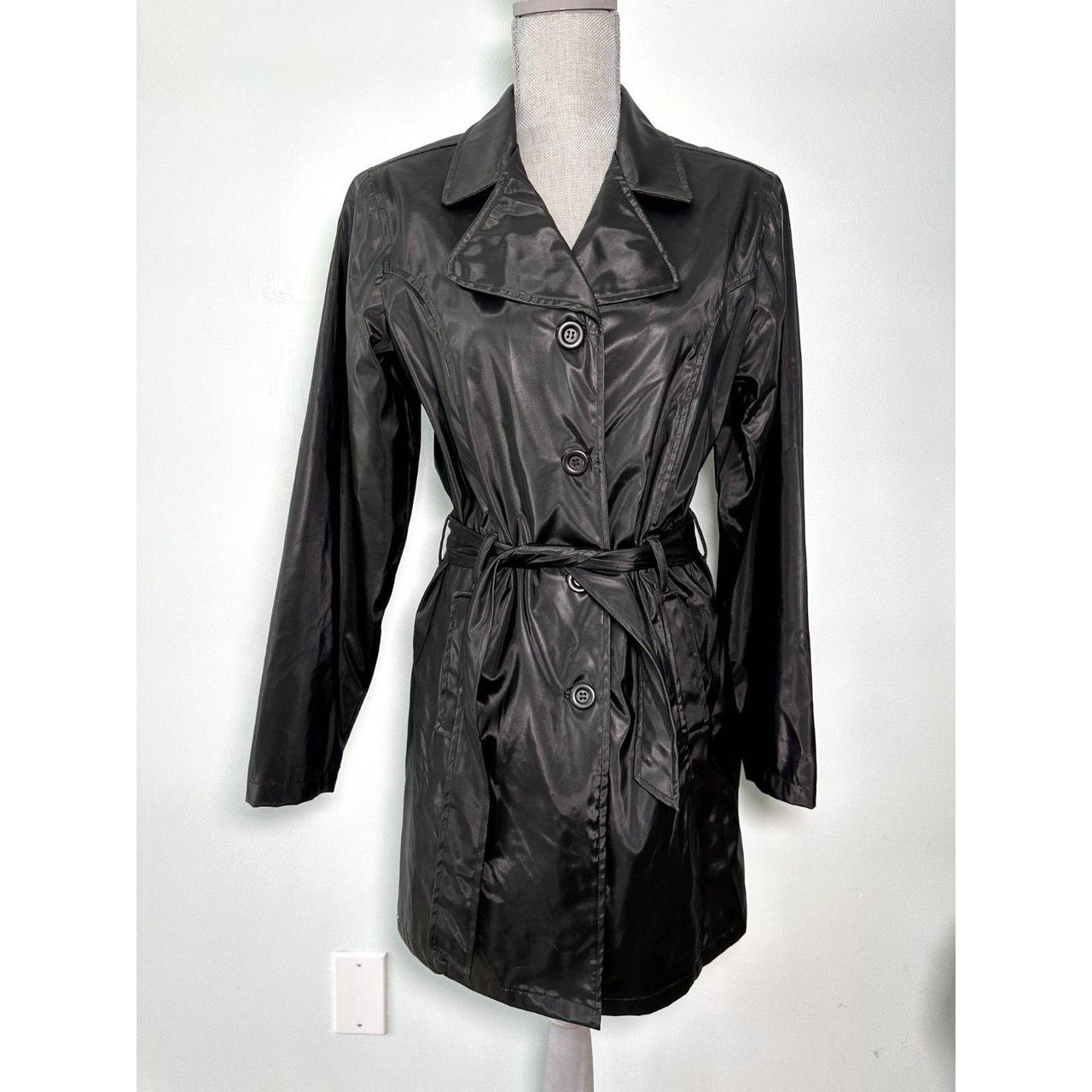 90s Vintage Marcelle Renee Outerwear Black Vinyl... - Depop