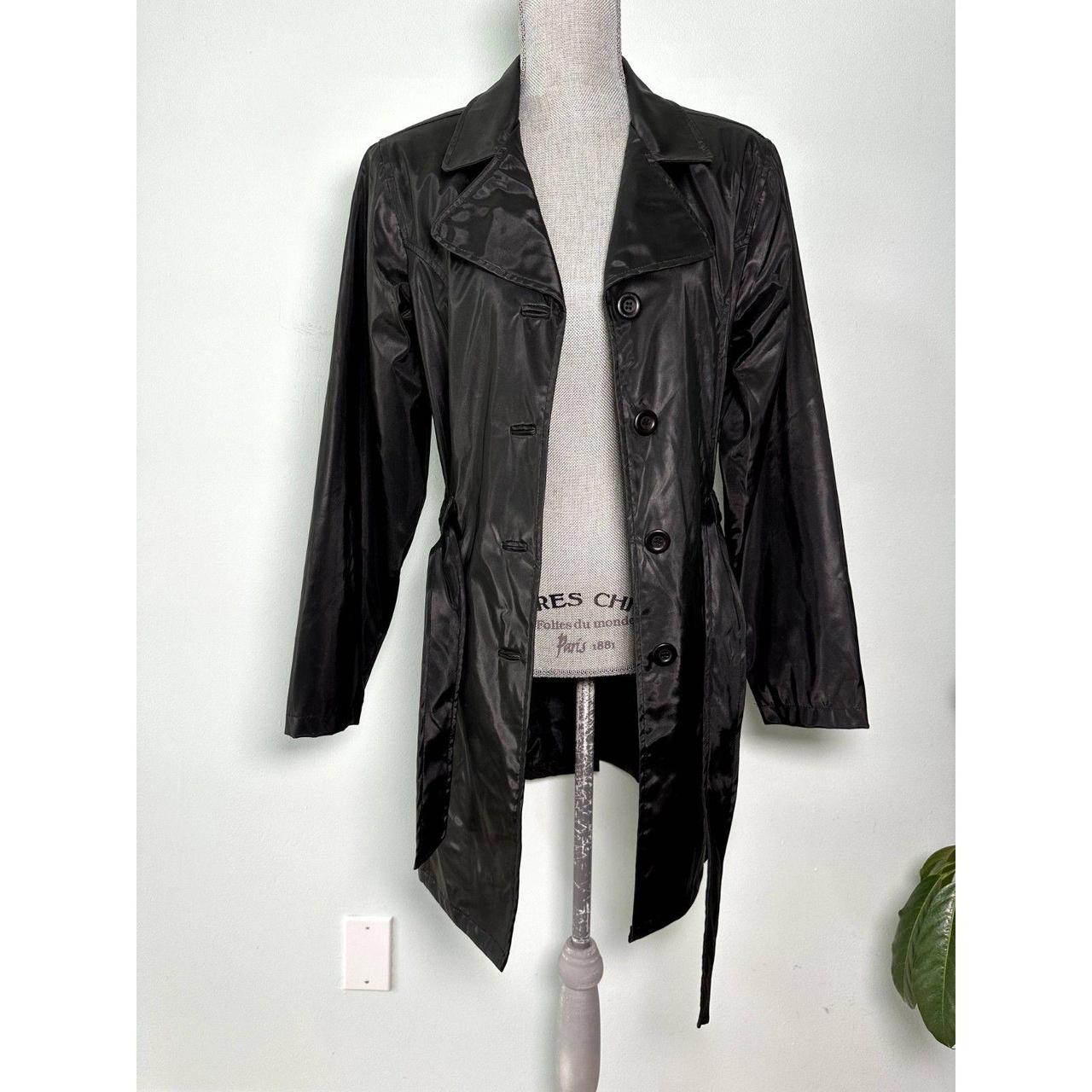 90s Vintage Marcelle Renee Outerwear Black Vinyl... - Depop