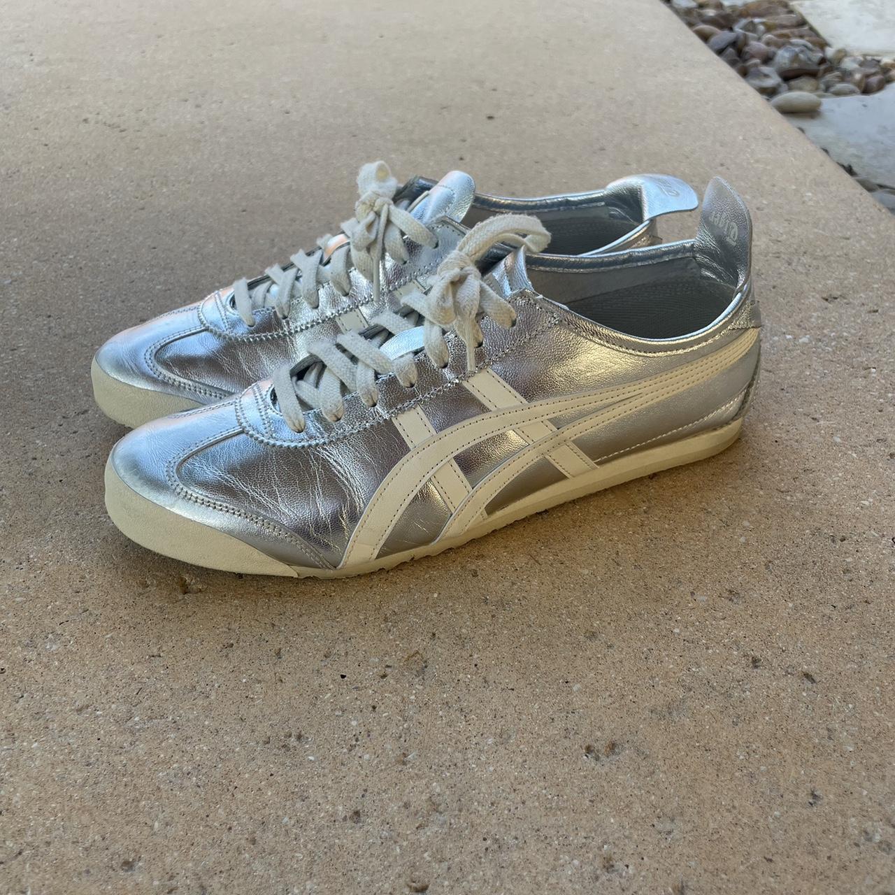 ASIC Onitsuka Tiger Shiny Colorway Size 10 Worn... - Depop