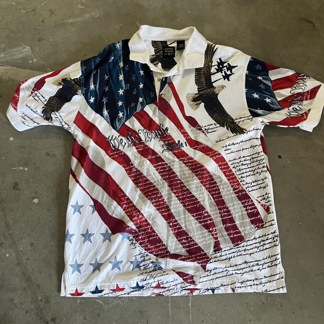 sick USA 3 button polo L great fit and barely warn... - Depop