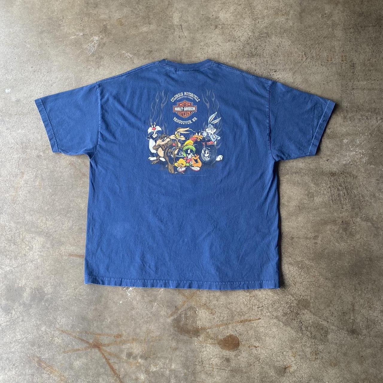 Vintage Harley Looney Tunes Collab Tee Shirt Cool... - Depop