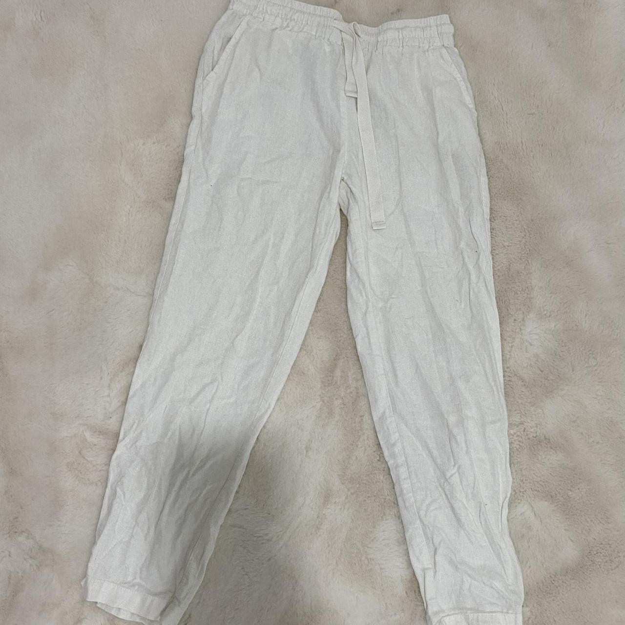 Supre cream/white linen pants Size 6 #linenpants | Depop