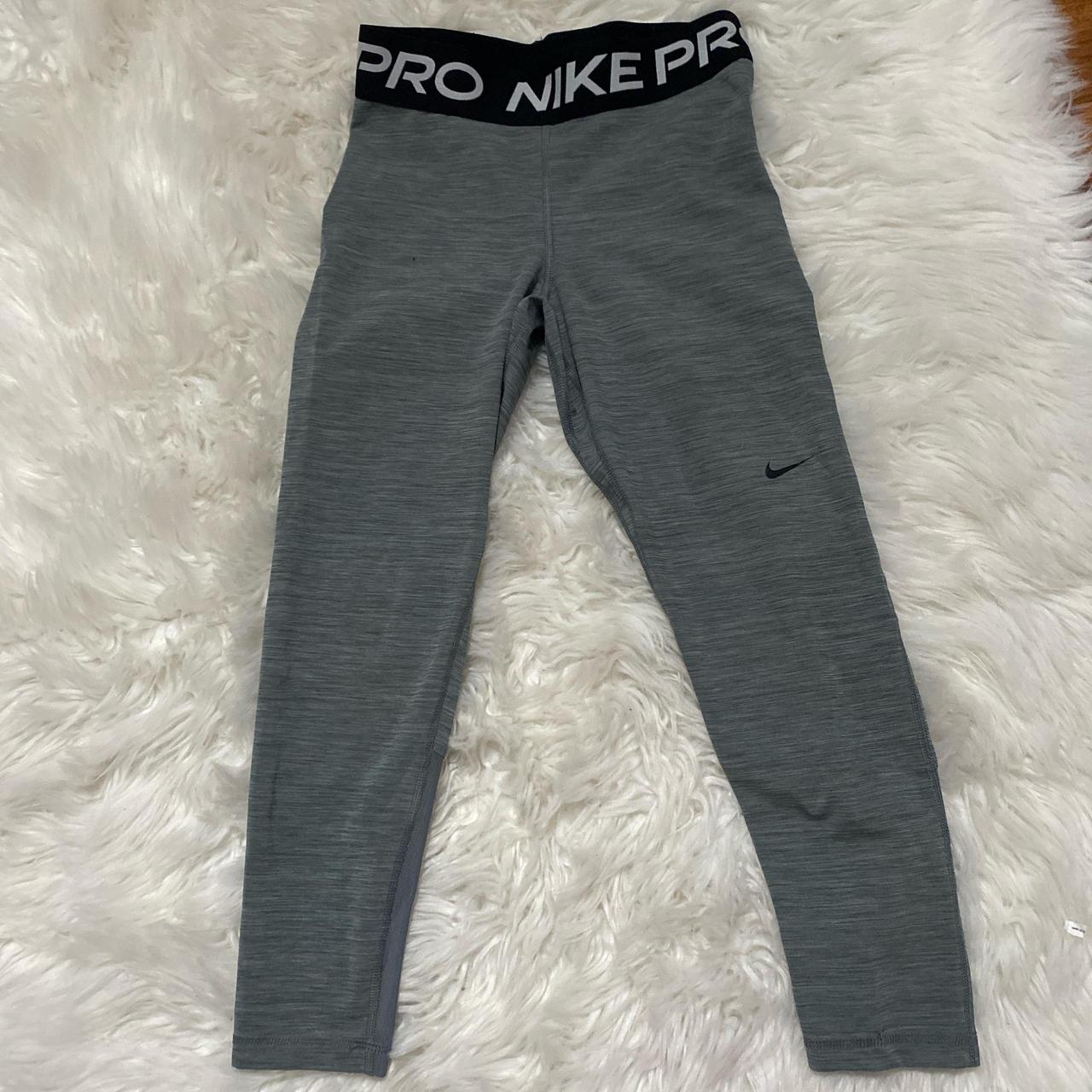 Nike pro leggings dri-fit gray grey thermal - new... - Depop