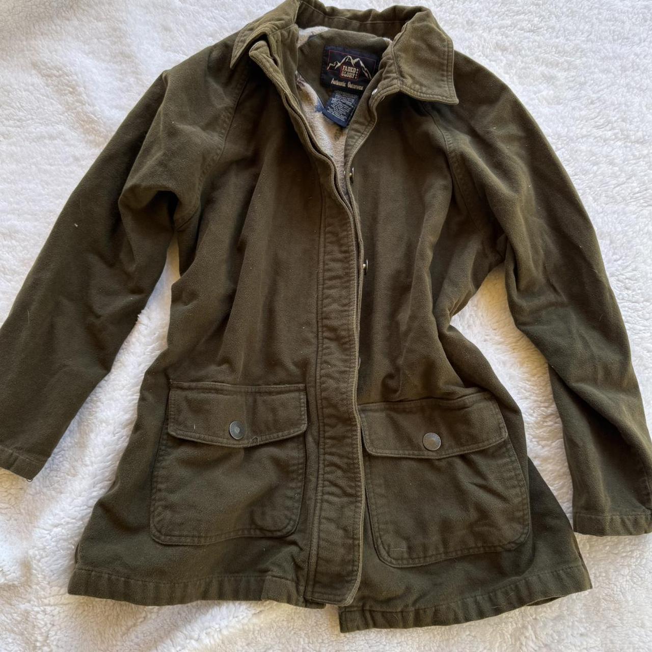Khaki green Faded Glory jacket with a touch of... | Depop