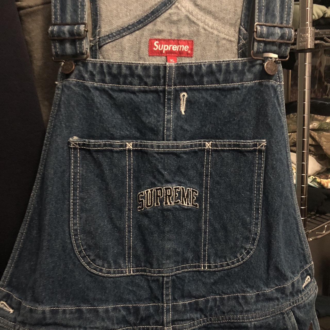 Vintage rare Supreme overalls Made in USA XL... - Depop