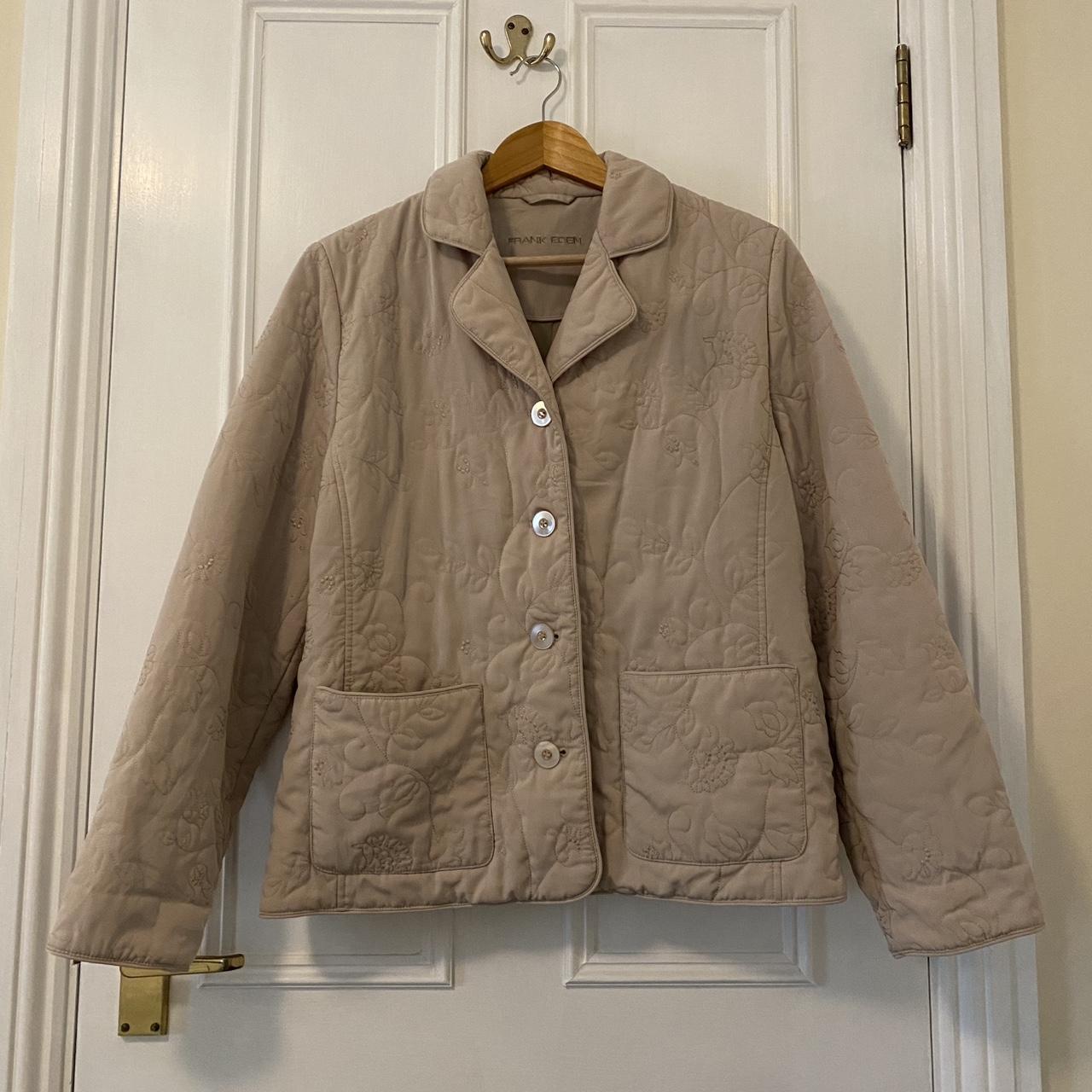 Frank Eden vintage embroidered quilted jacket with... | Depop