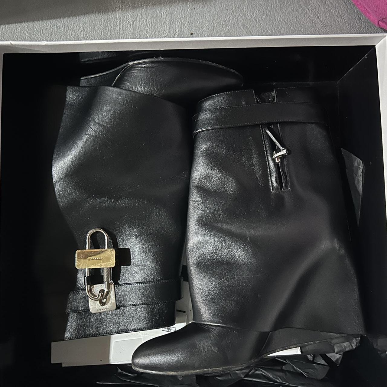 Slightly worn , GIVENCHY SHARK BOOTS - Depop