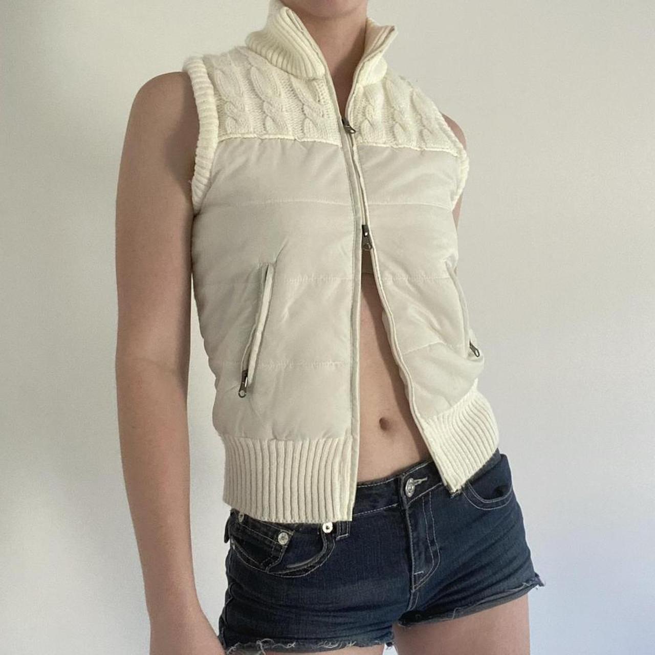 knit puffer vest two way zip up * ･ﾟ:* size... - Depop