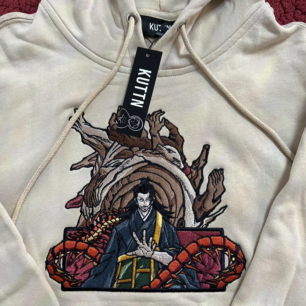 I'm selling this embroidered Geto Suguru hoodie from... - Depop