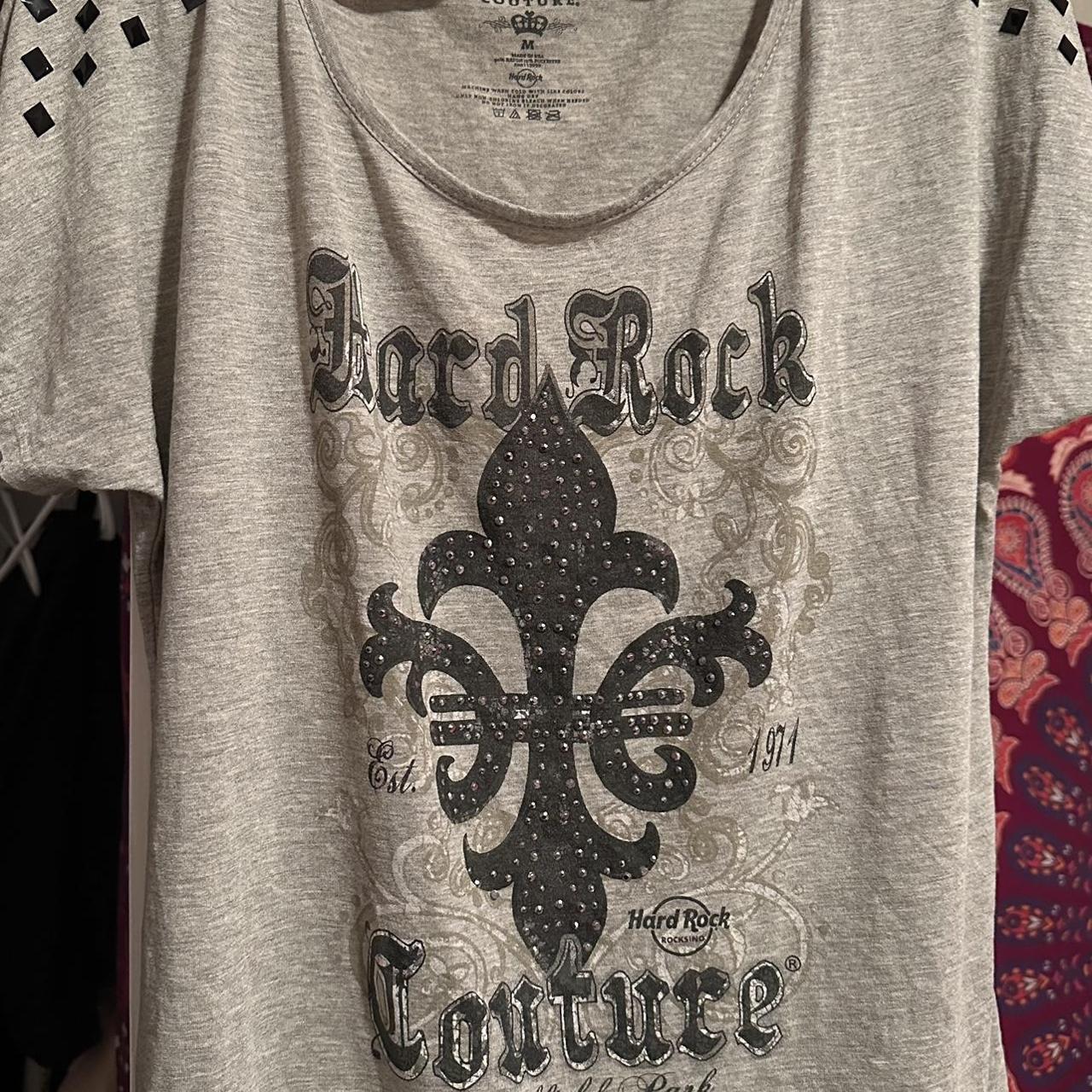 hard rock couture rhinestone top - Depop
