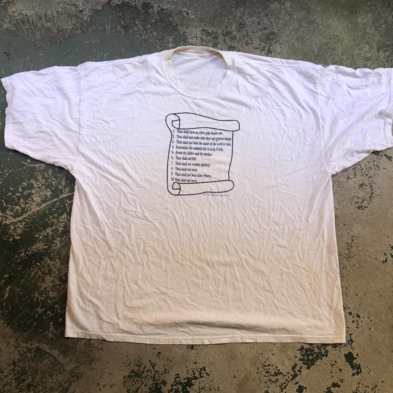 Ten Commandments shirt for all the god and Jesus... | Depop