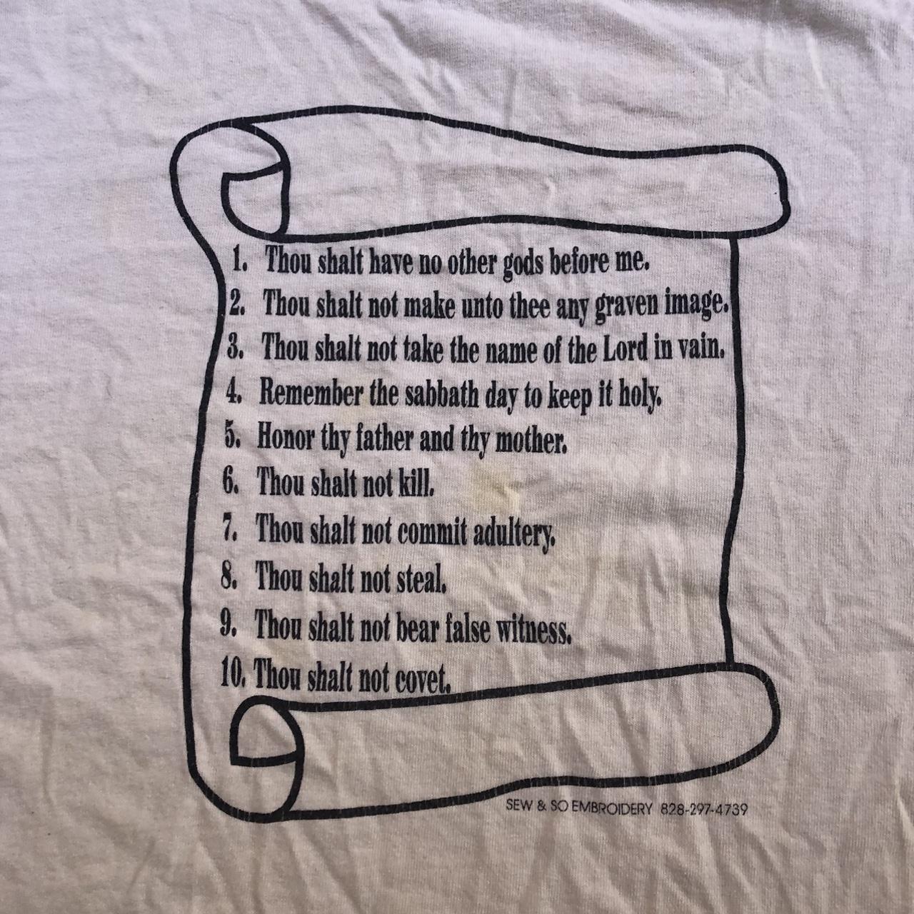 Ten Commandments shirt for all the god and Jesus... | Depop