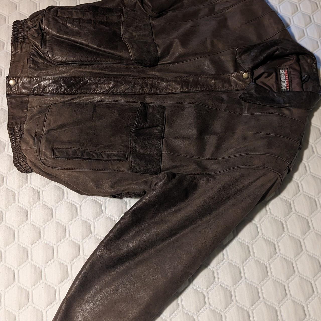 Genuine leather jacket, inside is polyester for a... - Depop