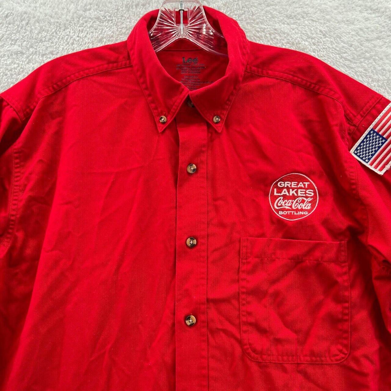 Great Lakes Coca Cola Soda Button Up Shirt Size:... - Depop