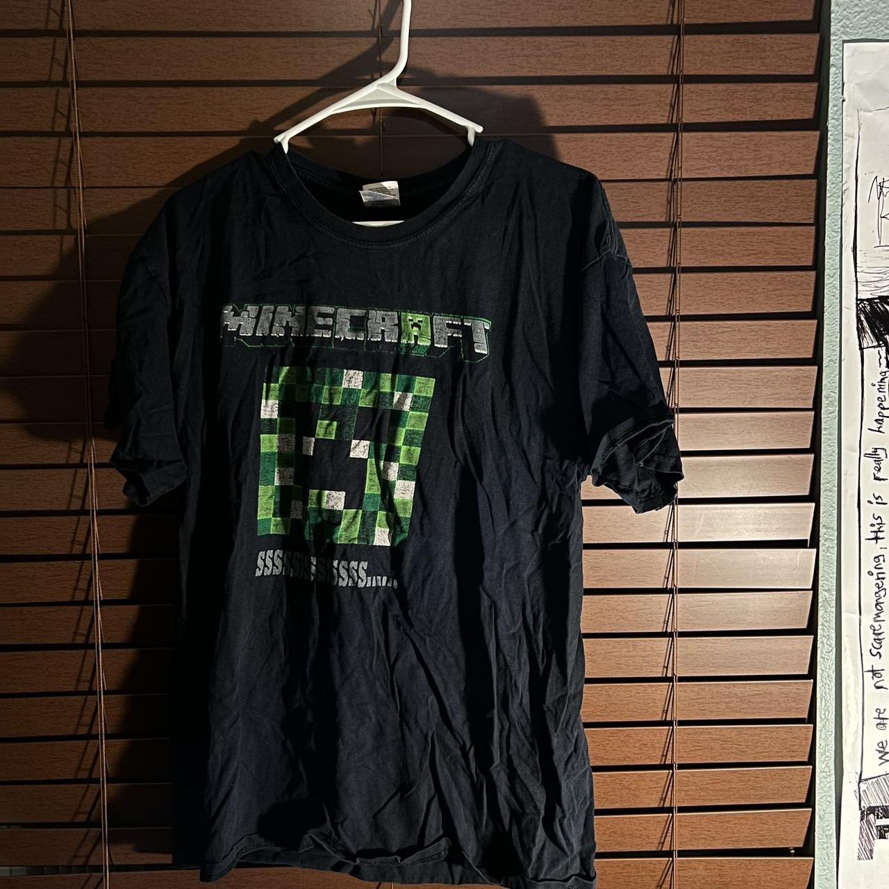 Thick cotton minecraft creeper shirt with sssssss... - Depop