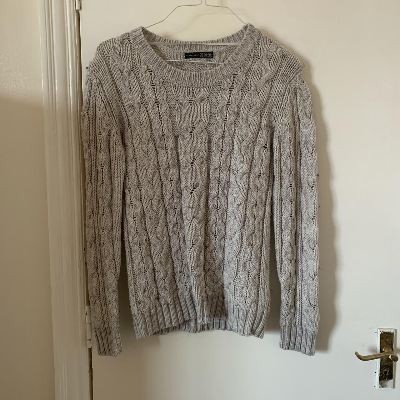 Primark grey cable knit jumper, size 10. #jumper... - Depop