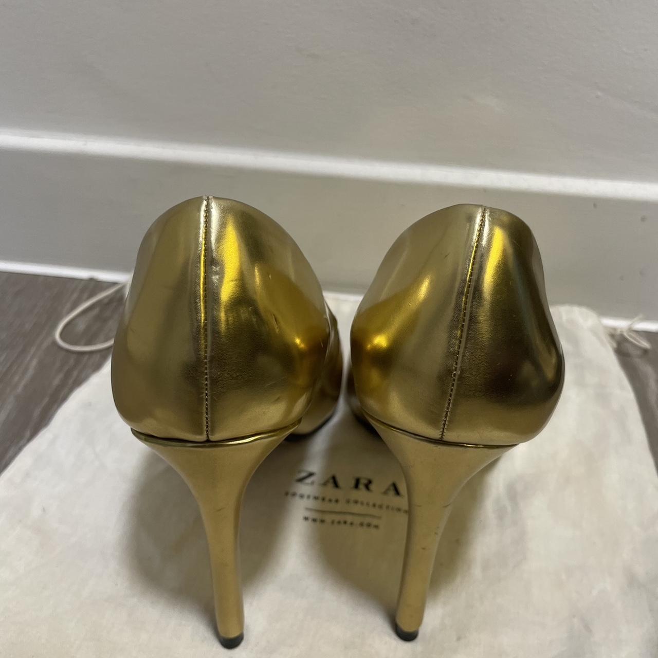 Size 5, Gold, Zara Basic, Heel - Depop