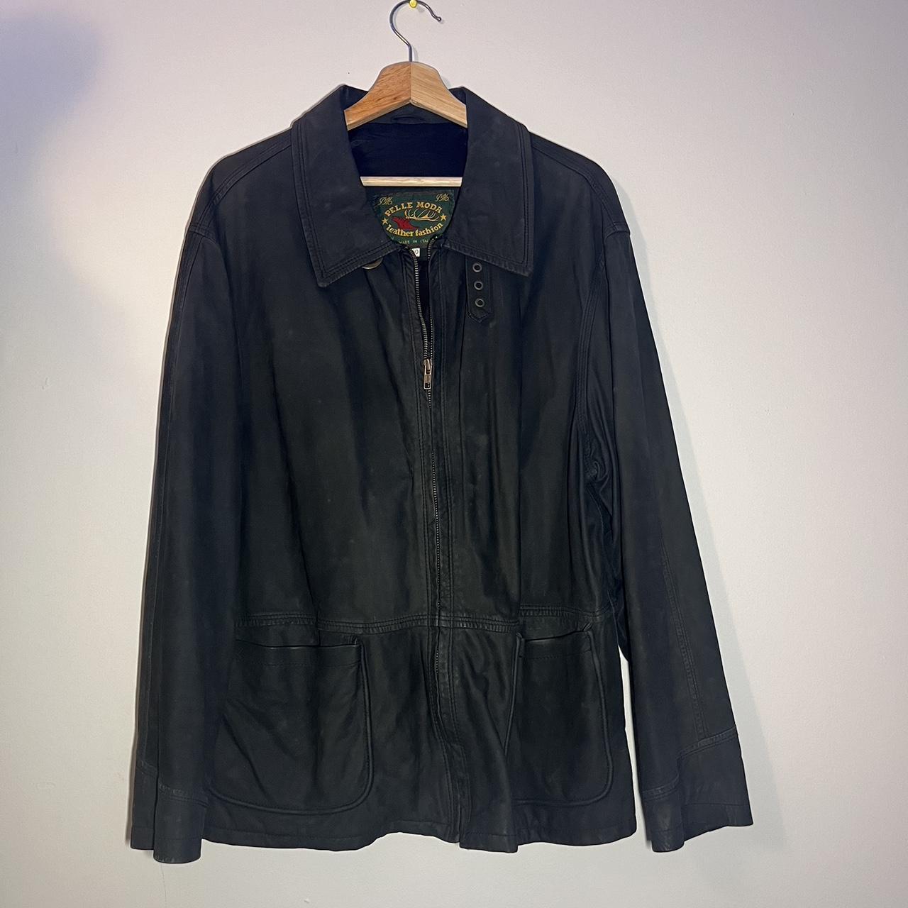 Vintage 90’s Italy brand Moda in pelle leather... - Depop