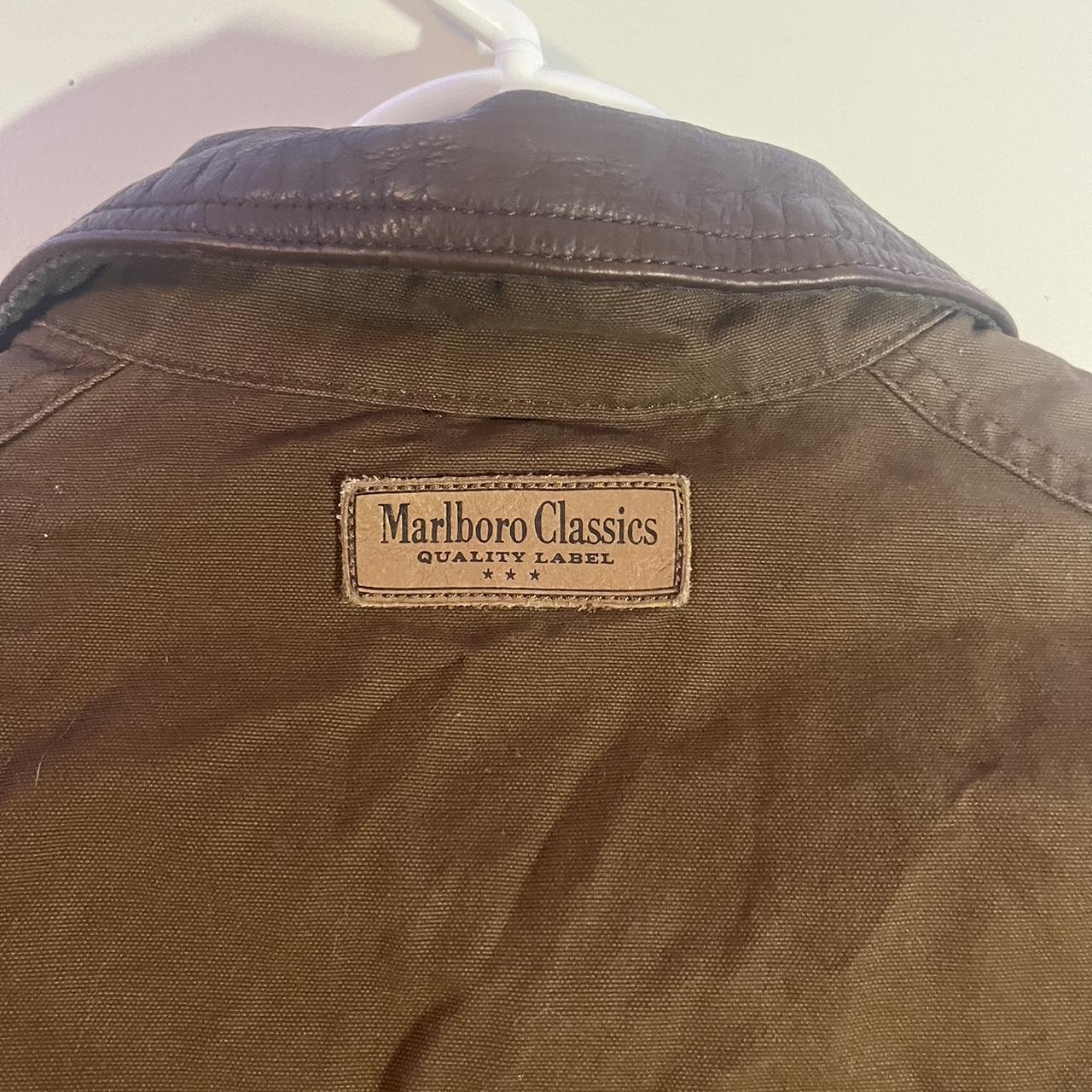 Vintage Marlboro classics Size’L brown button up... - Depop