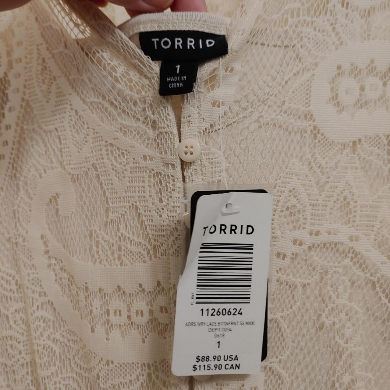 Torrid Women's Cream and White Dress | Depop