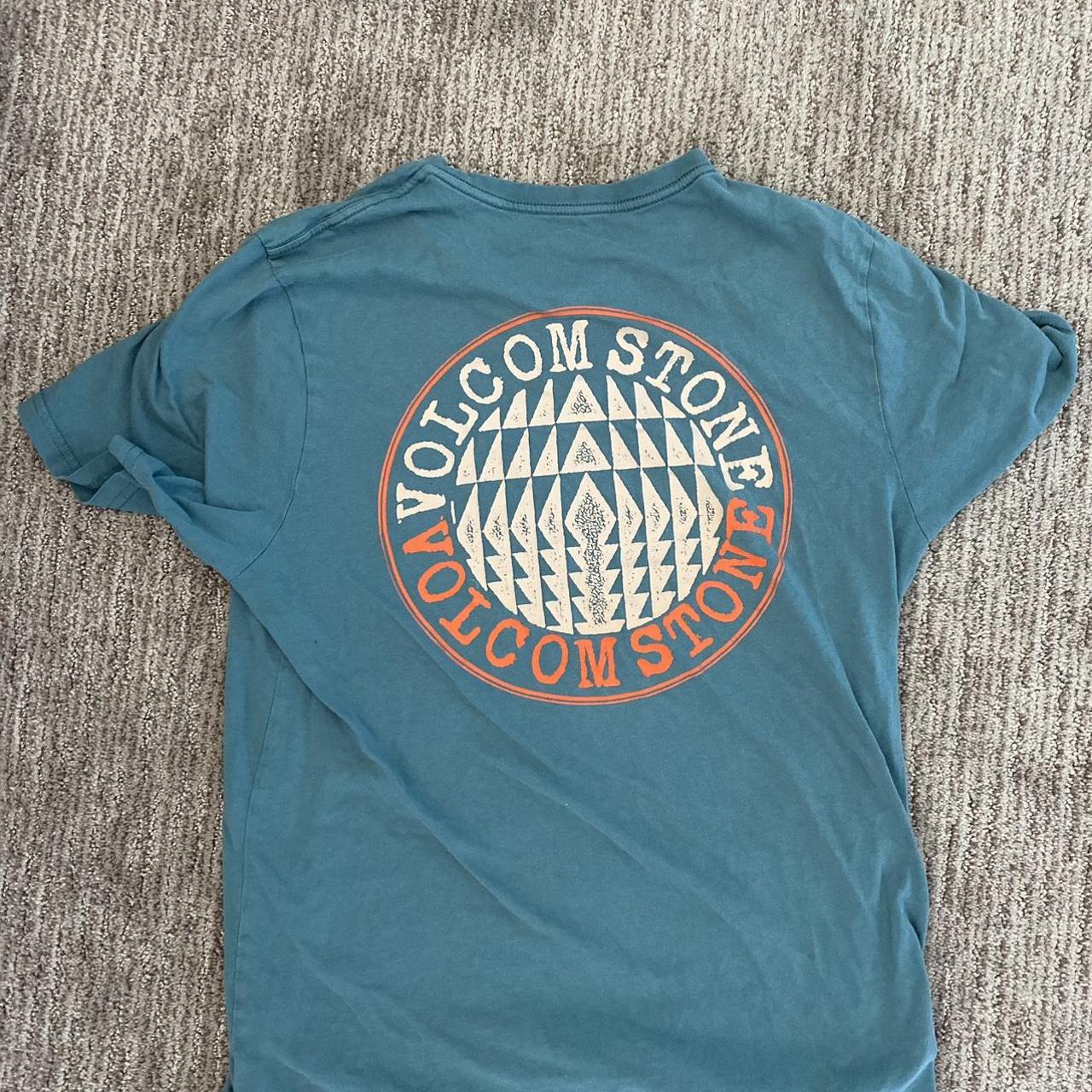 Volcom Men's Blue and Red T-shirt | Depop