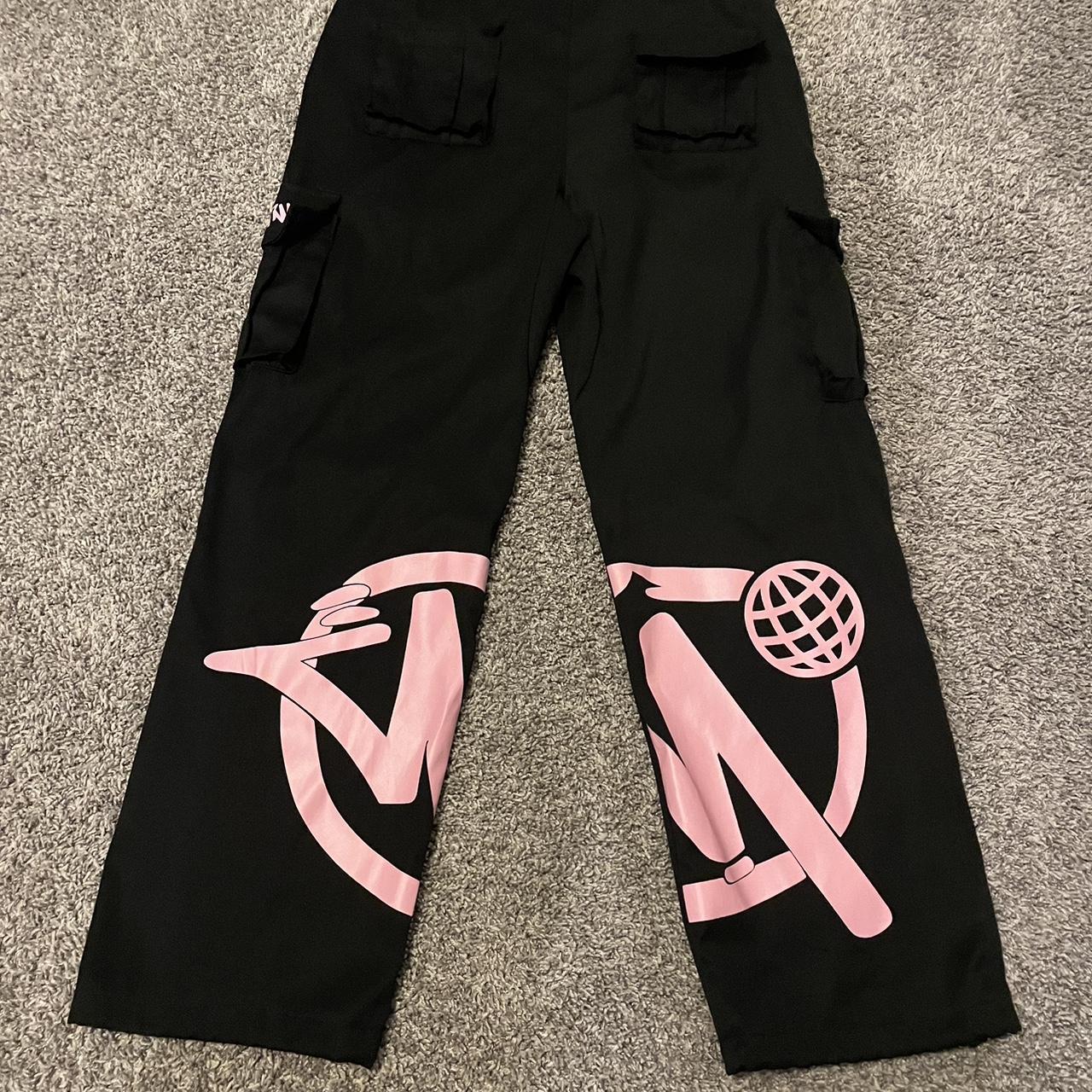 Minus TWO Black/Pink Cargos. WORN ONCE #streetwear... - Depop