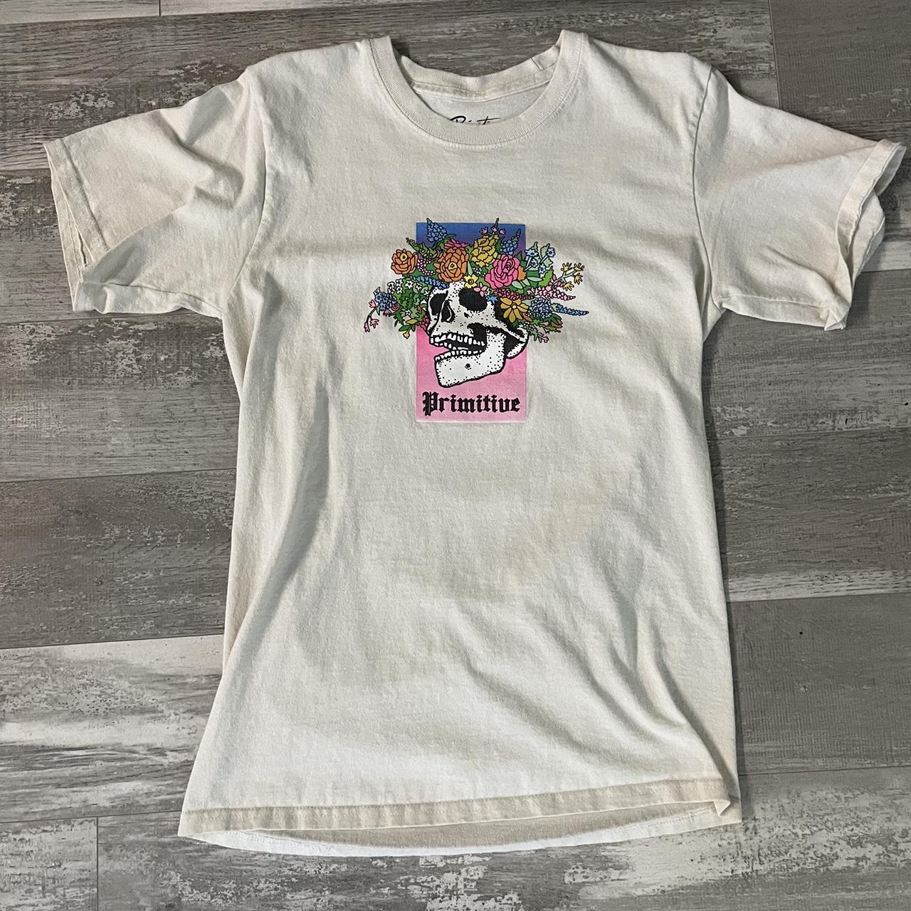primitive skate t shirt really cool graphic design,... - Depop