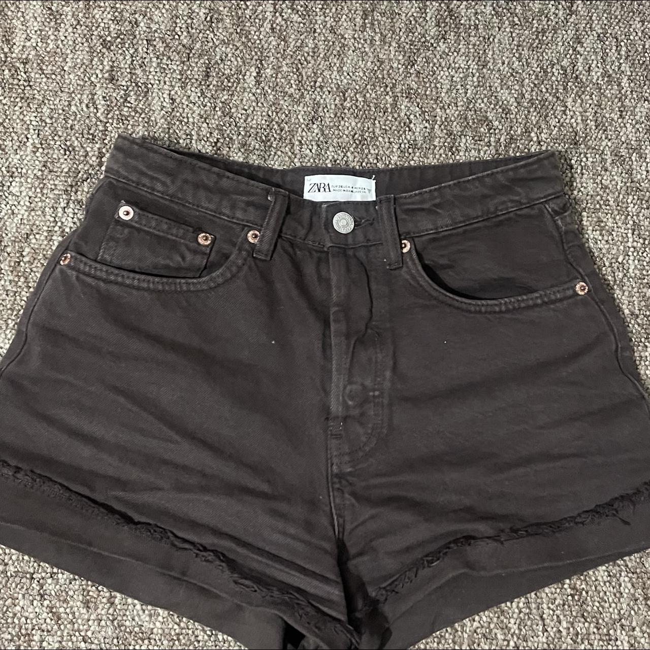 brown denim shorts - zara perfect for summer ☀️ size 8 - Depop