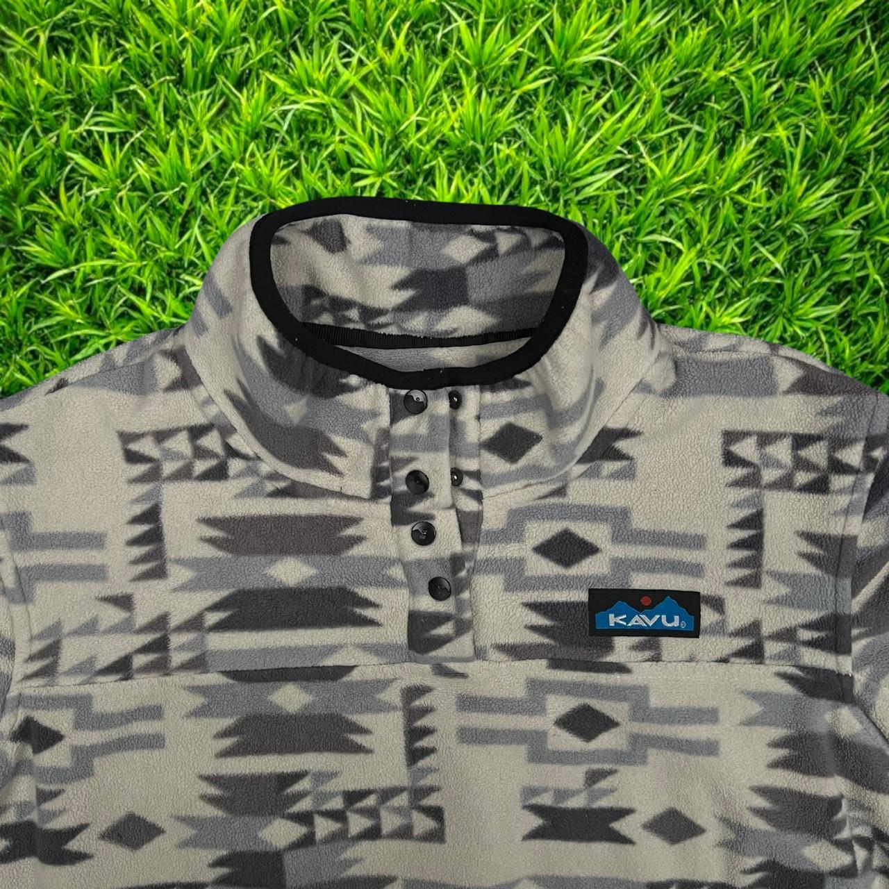 Kavu aztec pattern quarter button lightweight... | Depop