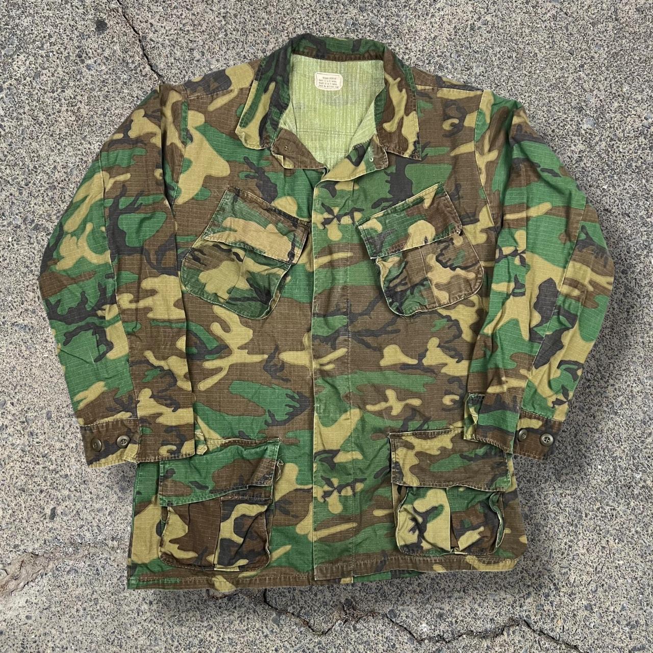 Vintage 60s Vietnam Slant Pocket Jacket Tropical... | Depop