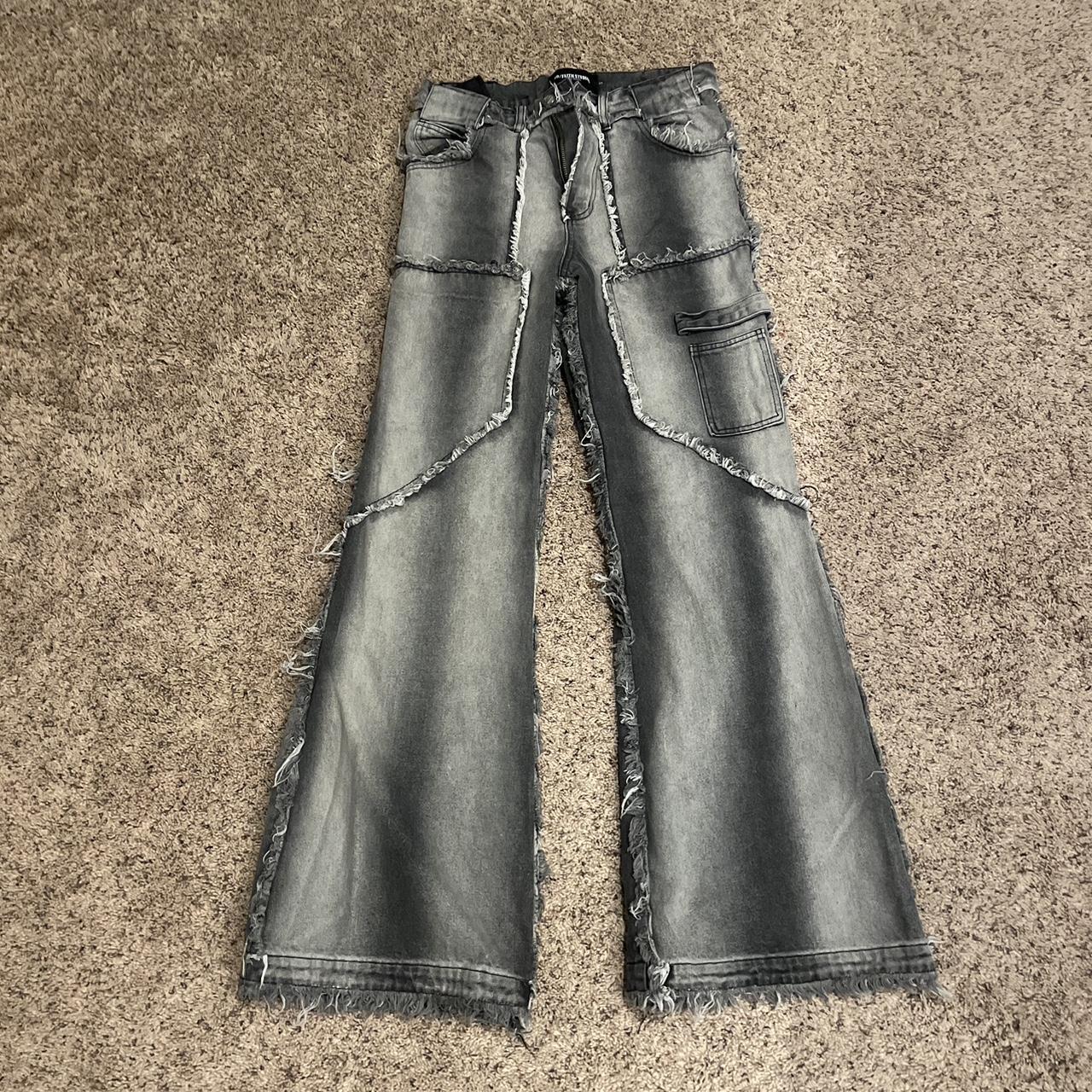 No/Faith Studios Distressed White/Grey... - Depop No/Faith Studios Distressed White/Grey... - Depop