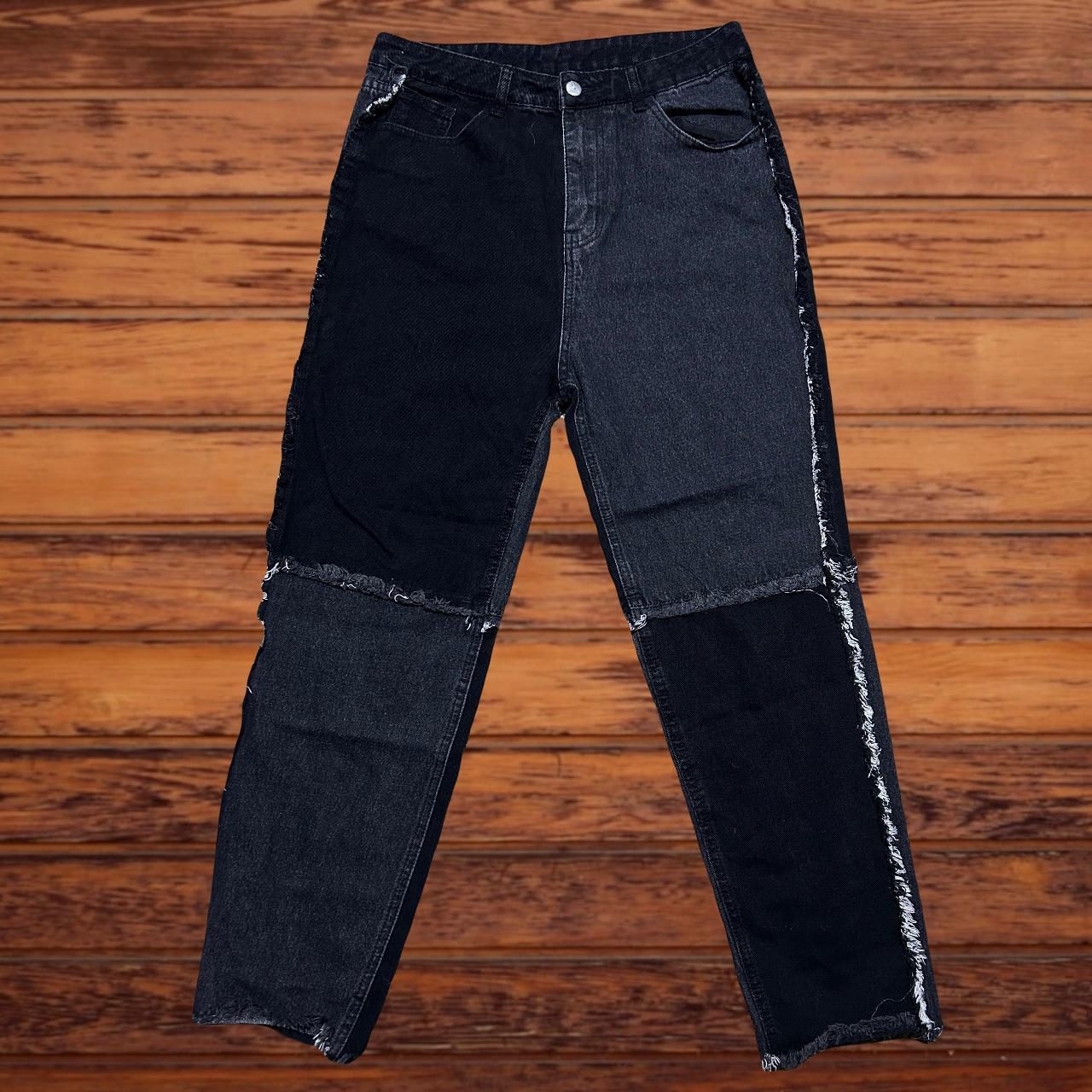 Women's Shein Patchwork Jeans Size Large Waist -... - Depop