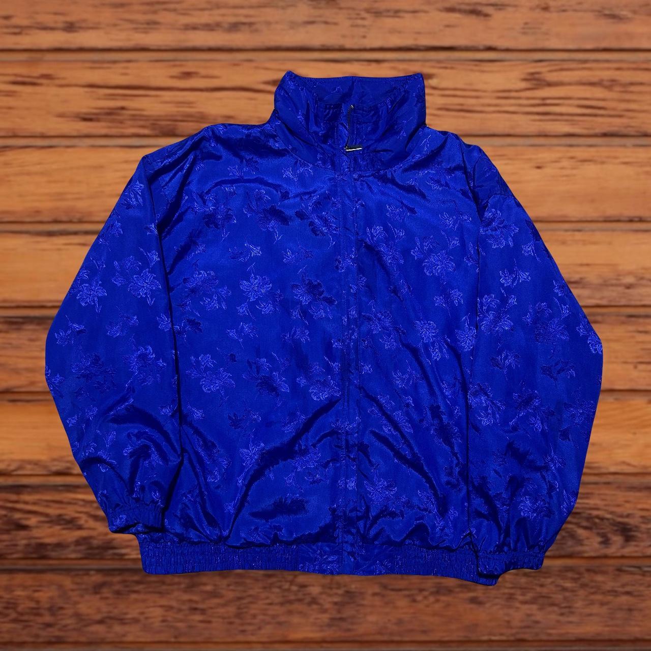 Vintage Basic Editions Blue AOP Floral Jacket Size XL - Depop