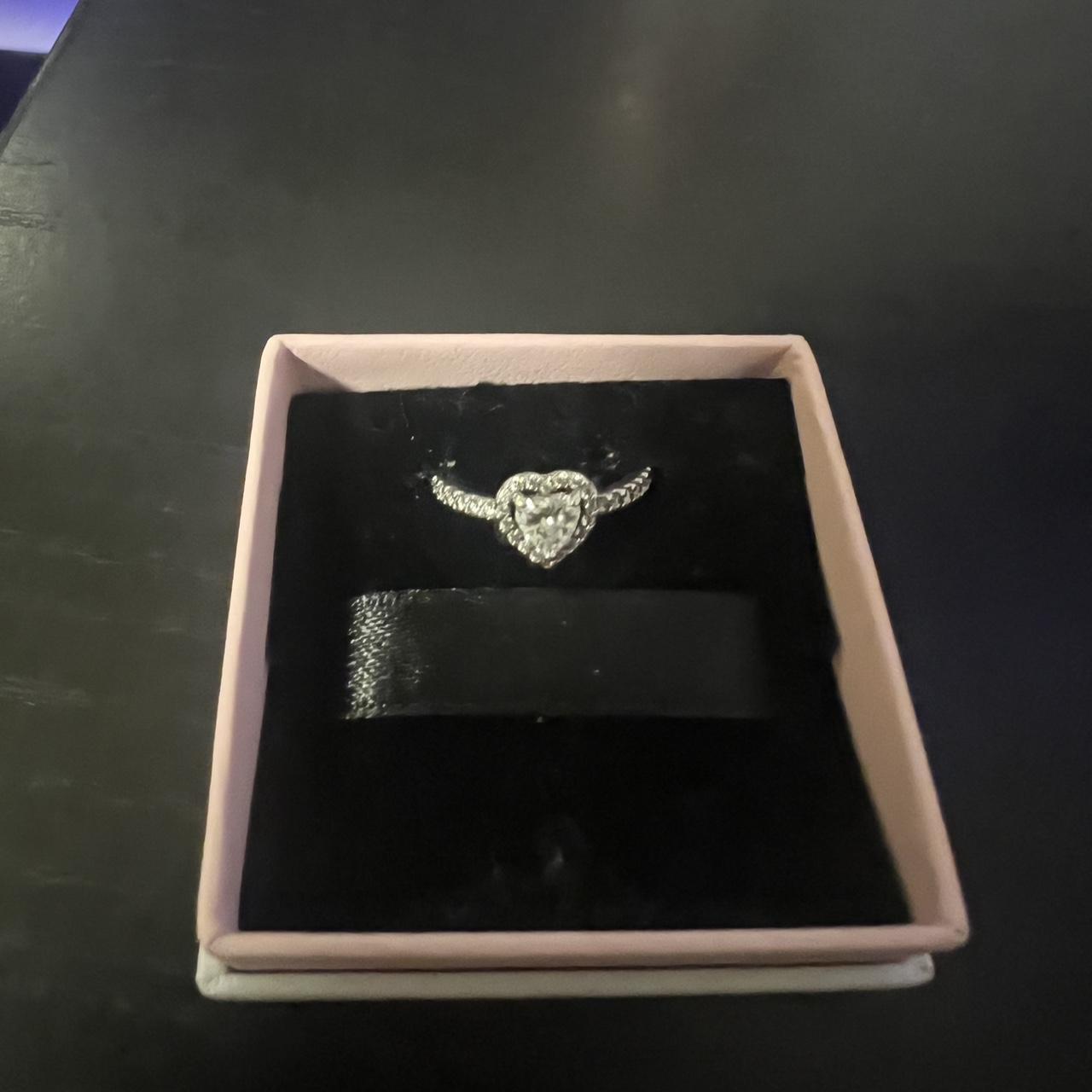 Pandora Elevated Heart Ring Sterling Silver Size -... - Depop