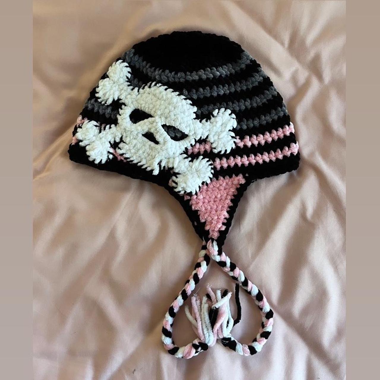 🎀☠️ Y2K Skull Beanie ☠️🎀 ~one size fits all~ - Depop