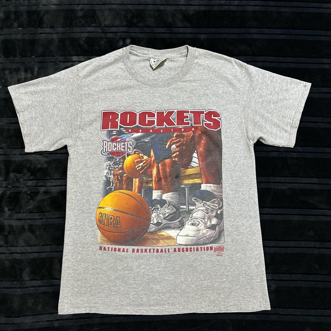 Vintage 90s Houston rockets nutmeg shirt Size L... - Depop