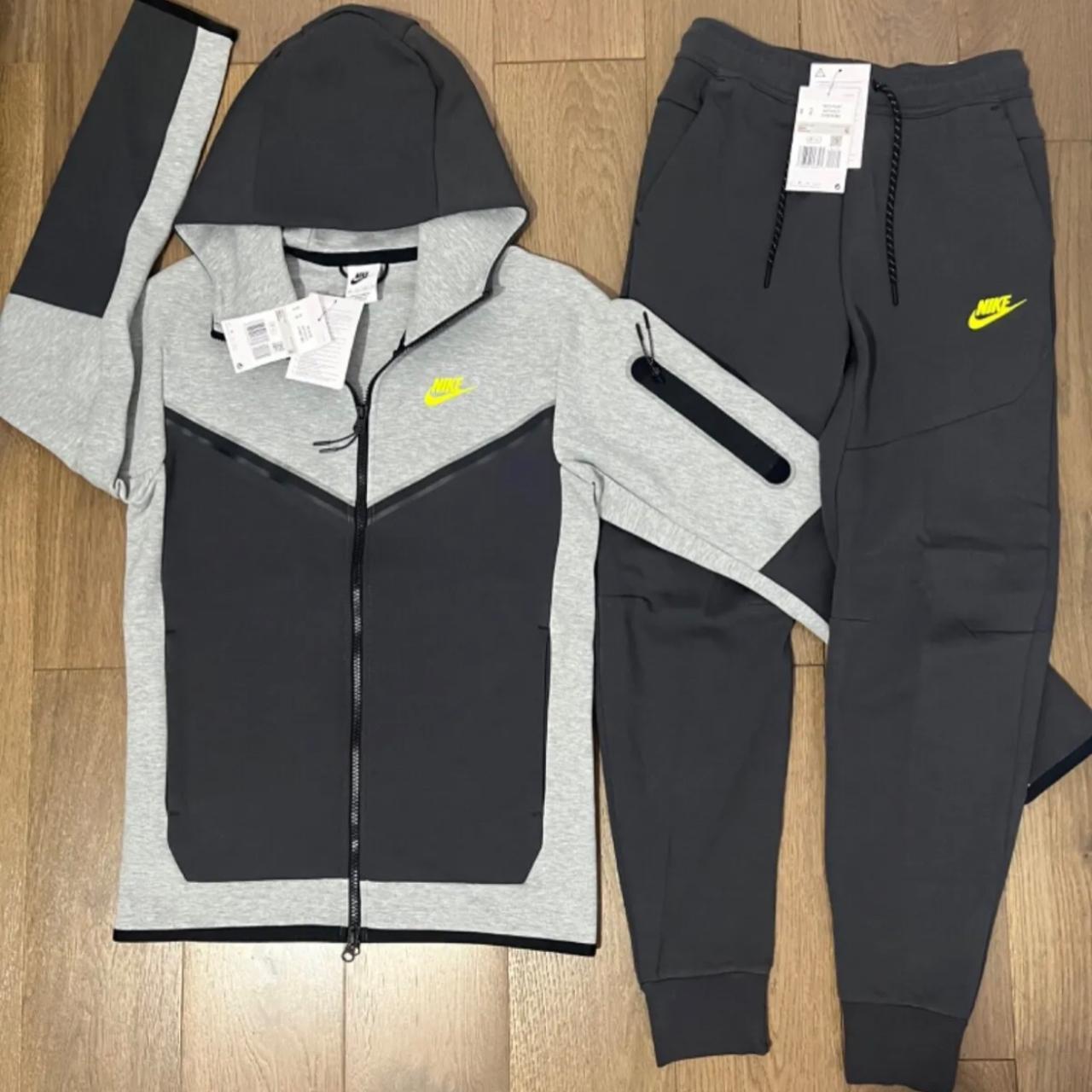 Grey and green Nike tech for sale need gone asap... - Depop