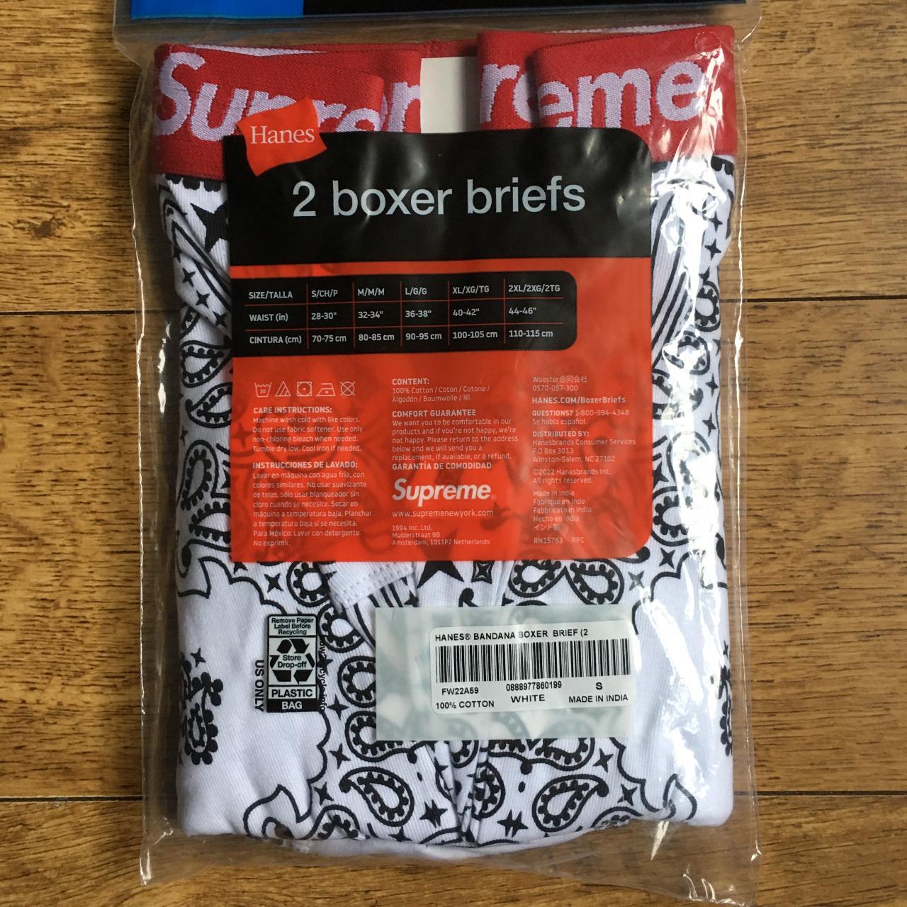 Supreme Hanes Boxer Briefs (2 Pack) Bandana White... - Depop