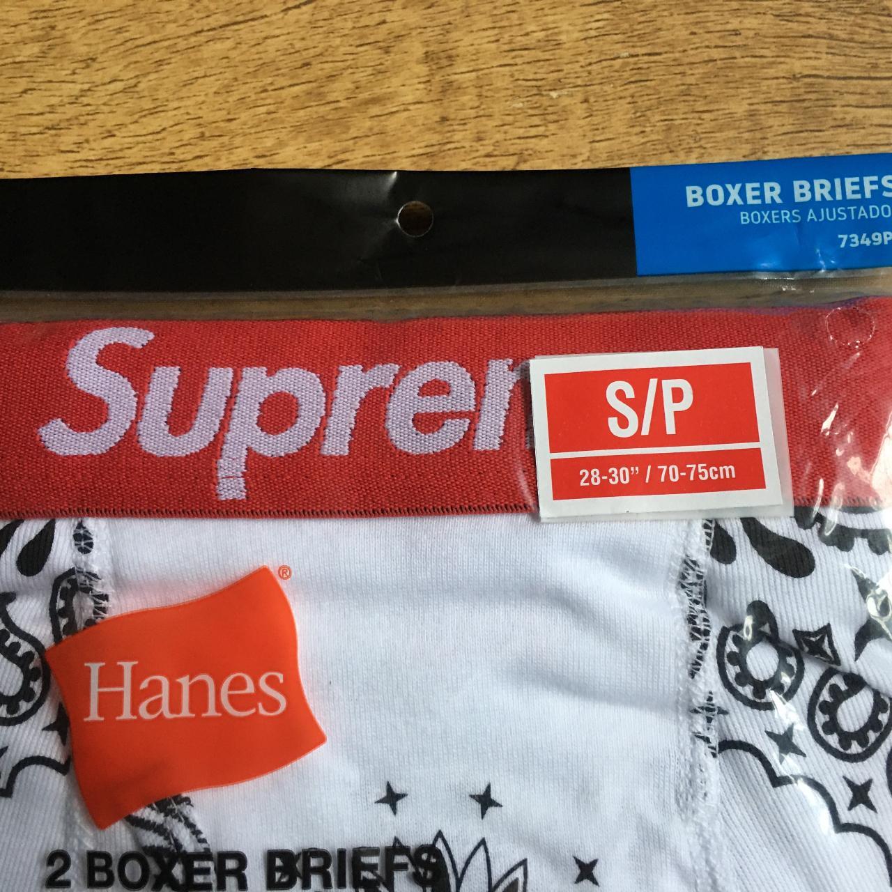 Supreme Hanes Boxer Briefs (2 Pack) Bandana White... - Depop