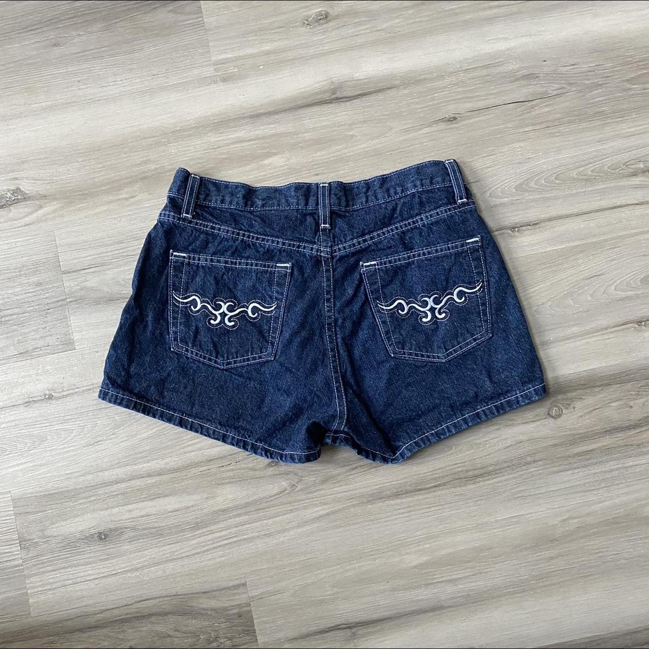 Anchor Blue Denim Shorts, labeled size 7 but fit a... - Depop