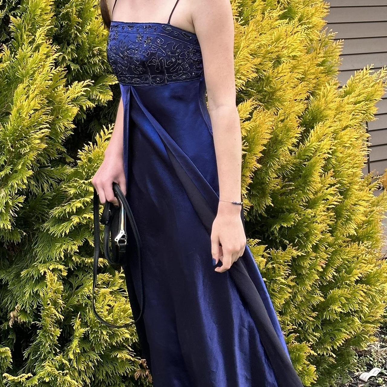 dark blue prom dress from early 2000s! i think this... - Depop