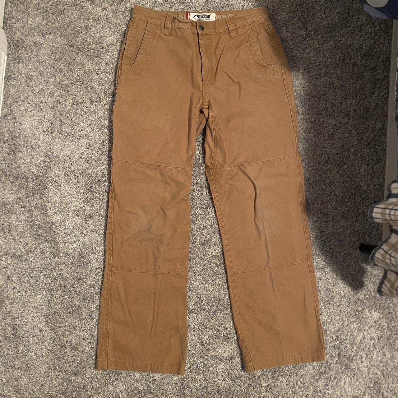 amazing mountain khakis tan double knees dm me if... - Depop